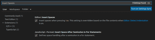 VSCode에서 탭 간격 설정 (Tab to 4 spaces)